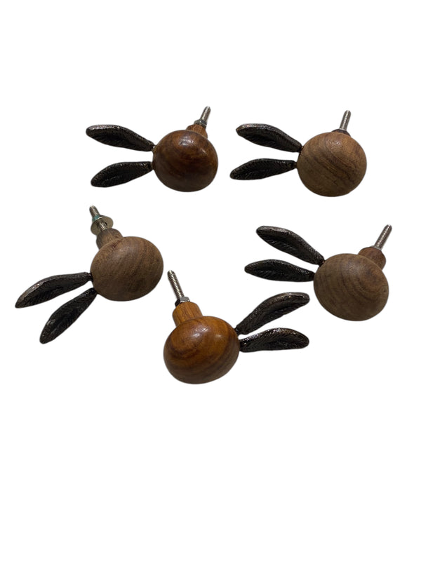 Brown Wood Rabbit Knob - Recreated Designs