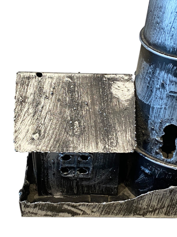 Metal Lighthouse Music Box with Small Oil Hurricane Lamp - Recreated ...